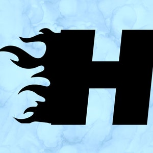 Flame Letter H Decal - Etsy