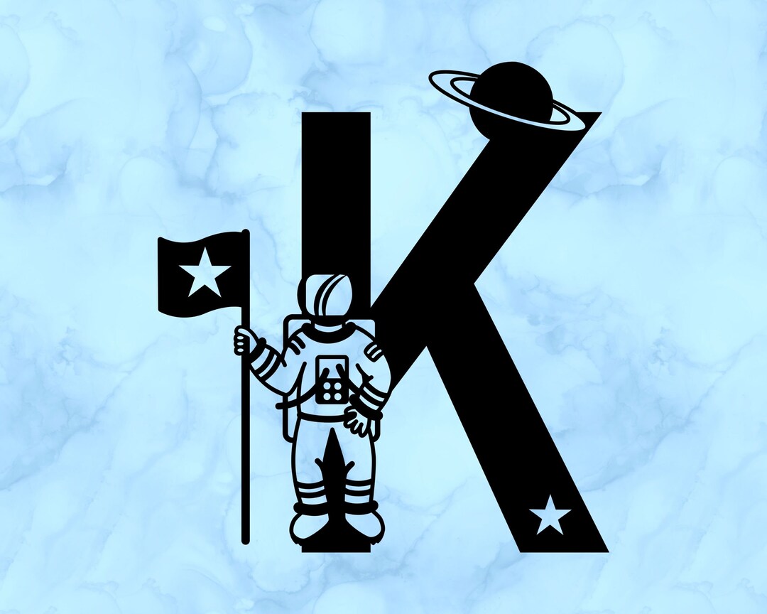Astronaut Letter K Decal - Etsy