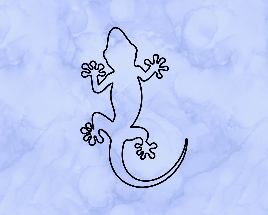 Gecko Outline Decal - Etsy