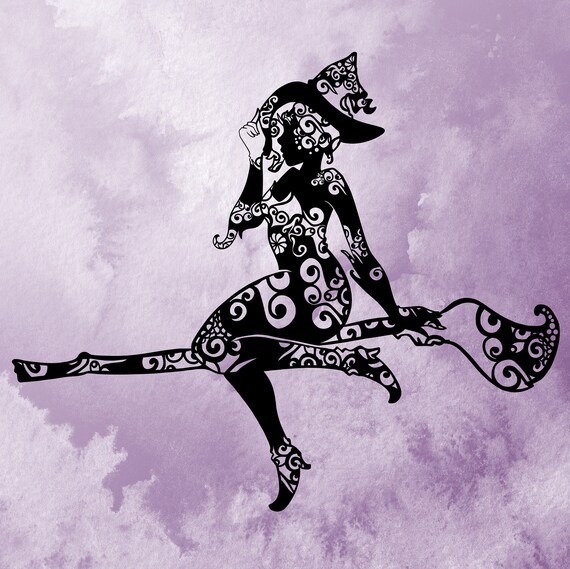 Witch zentangle decal | Etsy