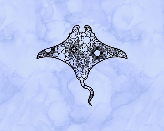 Manta Ray Zentangle Decal | Etsy