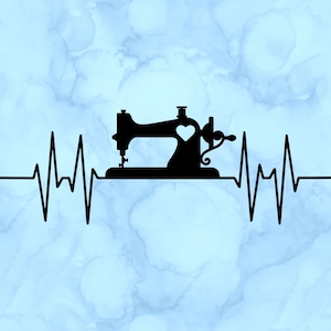 Sewing Machine Heartbeat Decal - Etsy