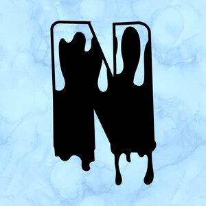 Drip Letter N Decal - Etsy