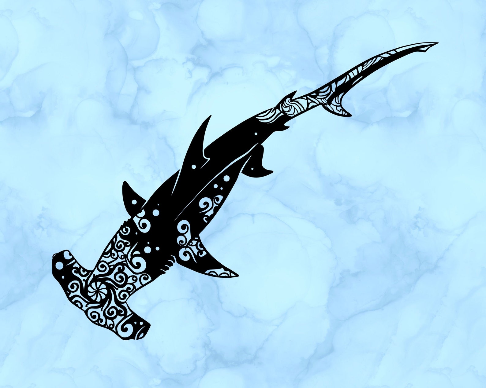 Hammerhead Shark Zentangle Decal | Etsy