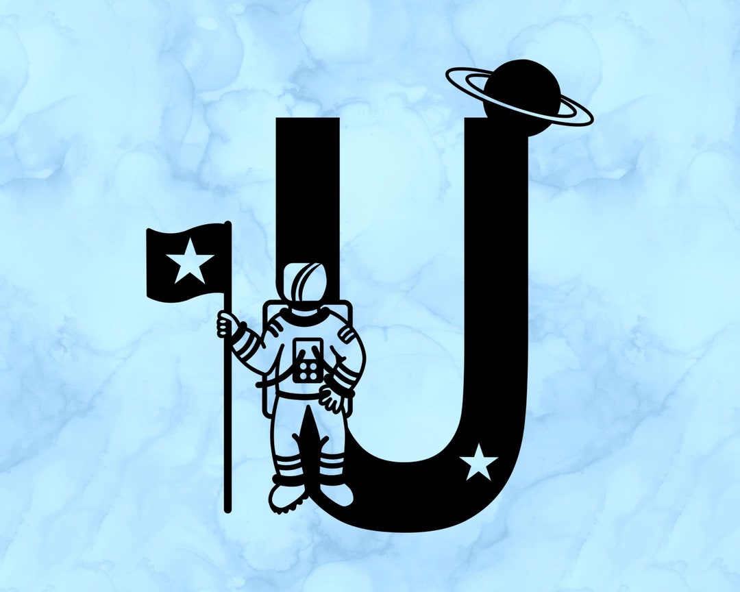 Astronaut Letter U Decal - Etsy