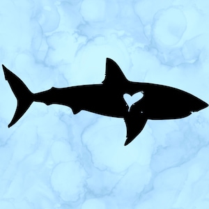 Shark Heart Decal - Etsy
