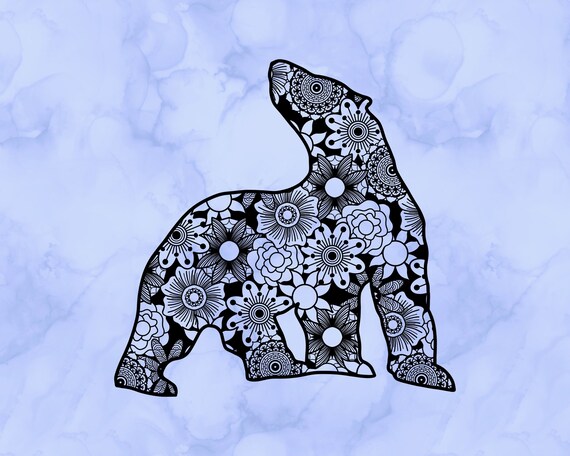 Polar Bear Zentangle Decal - Etsy