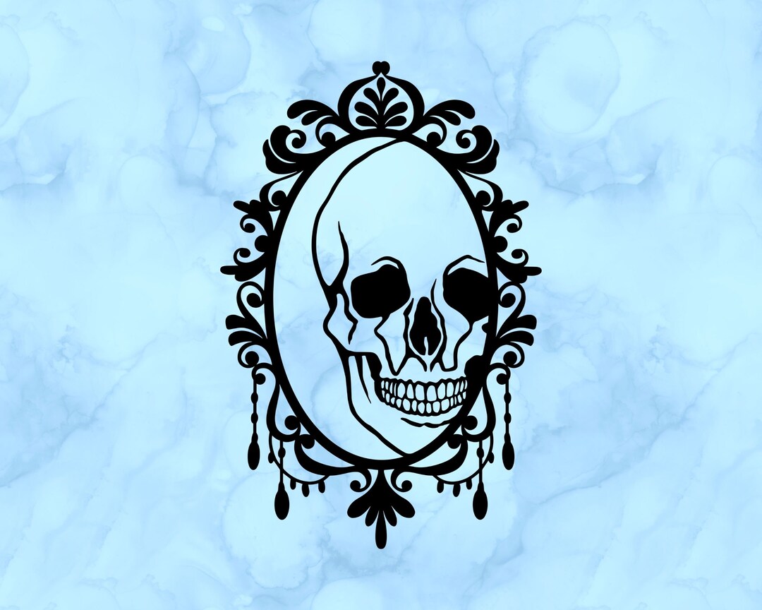 Skull in Mirror Decal - Etsy