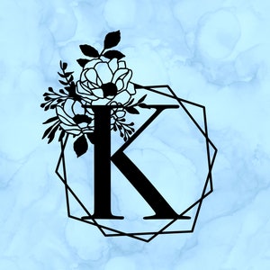 Floral Letter K Decal - Etsy