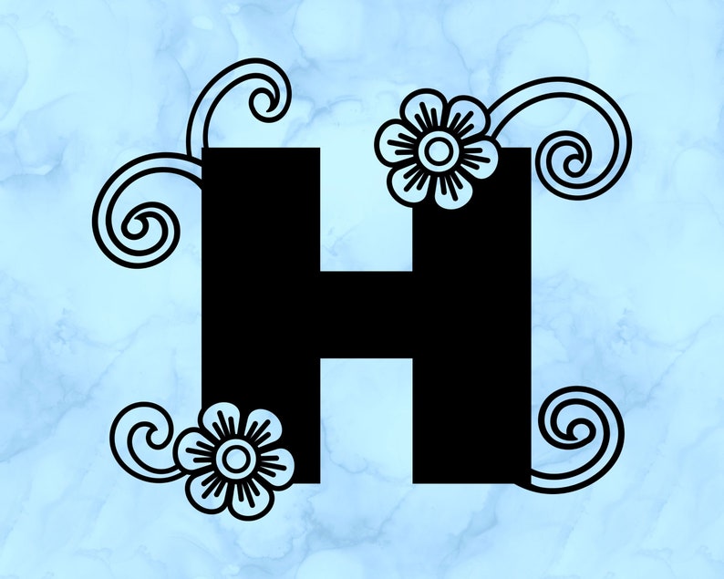 Swirl Letter H Decal - Etsy