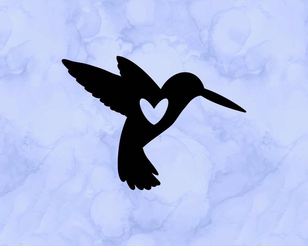 Hummingbird Heart Decal - Etsy