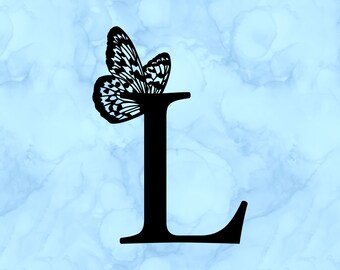Butterfly Letter L Decal - Etsy