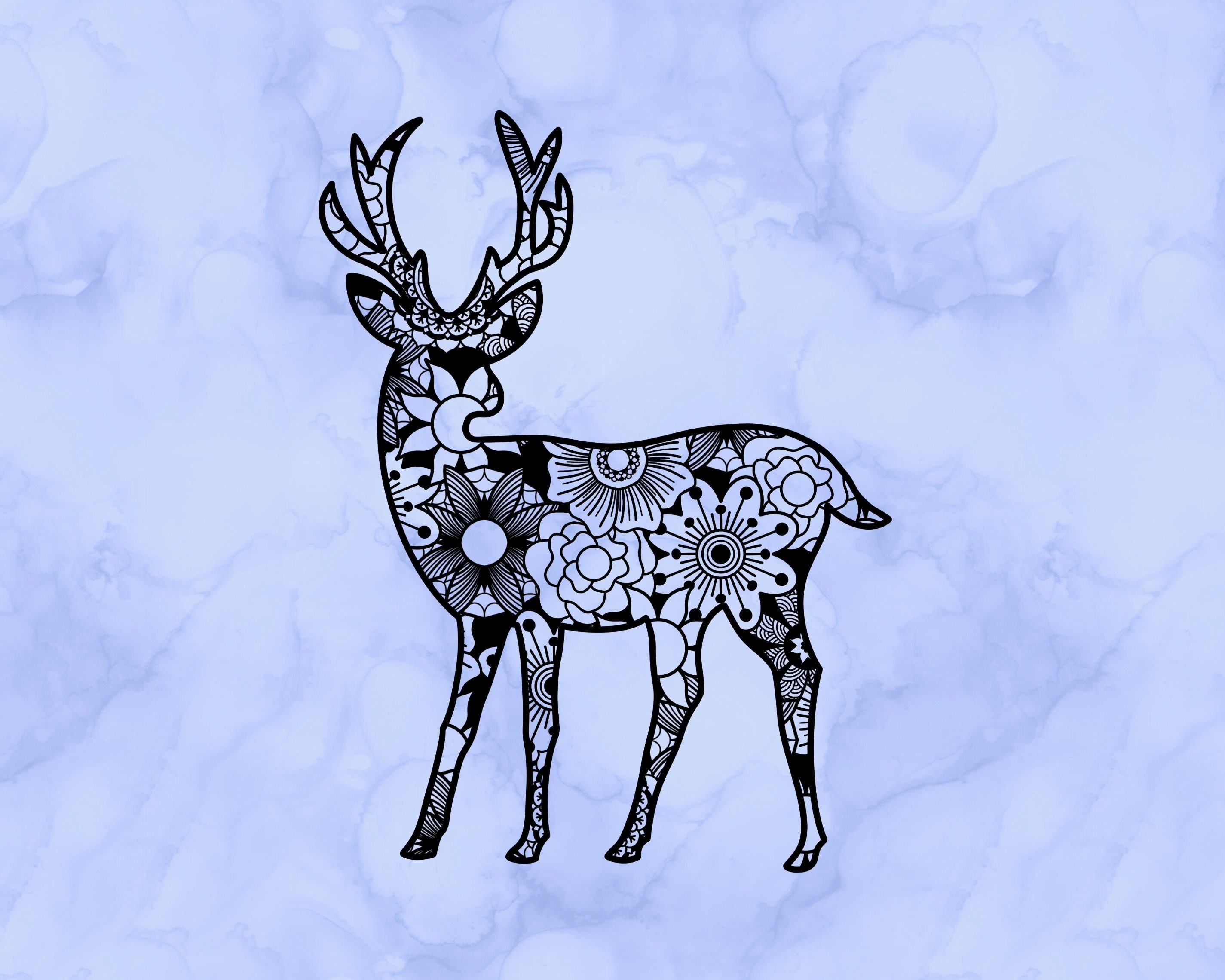 Deer zentangle decal | Etsy