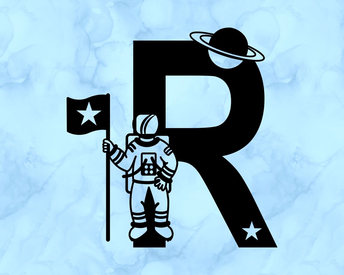 Astronaut Letter R Decal - Etsy