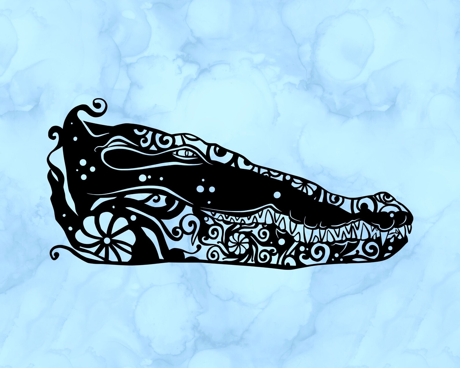 Alligator Zentangle Decal | Etsy