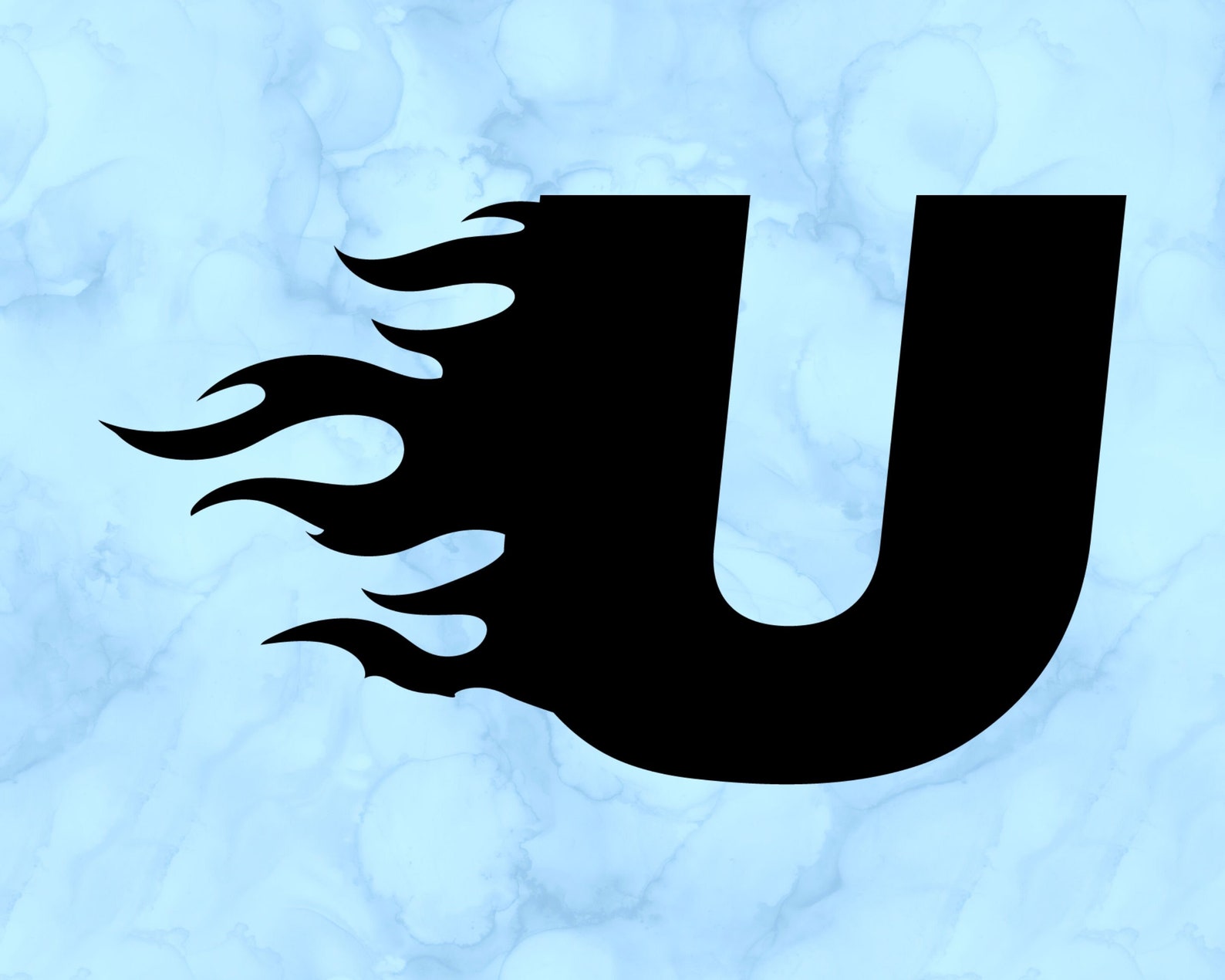 Flame Letter U Decal - Etsy