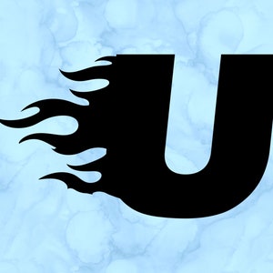 Flame Letter U Decal - Etsy