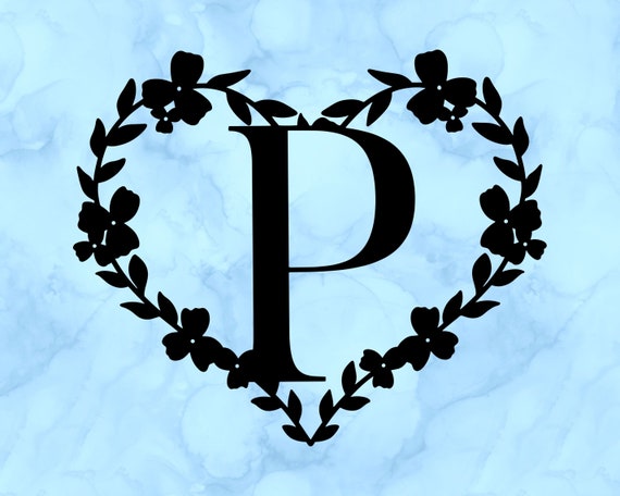 Heart Letter P Decal | Etsy