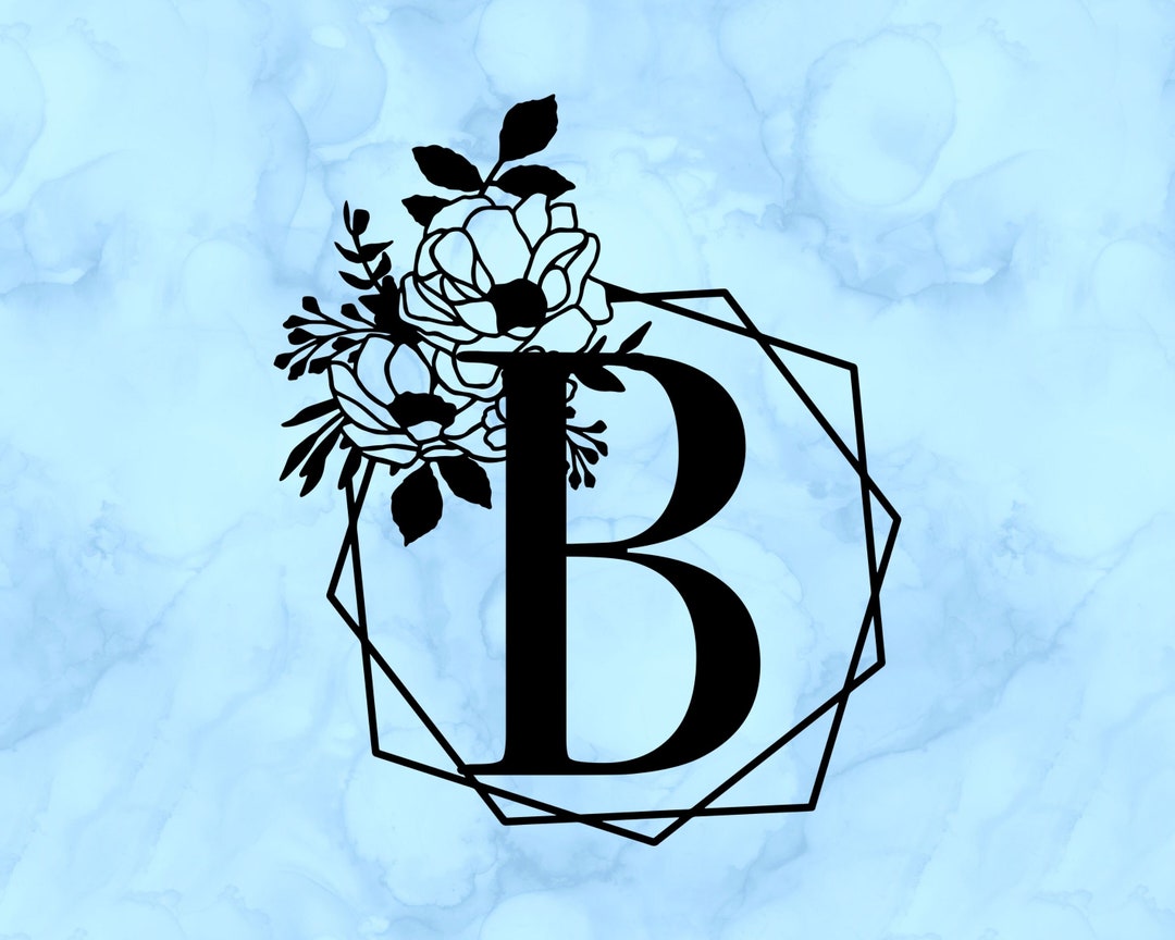 Floral Letter B Decal - Etsy