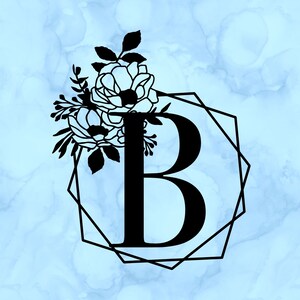 Floral Letter B Decal - Etsy