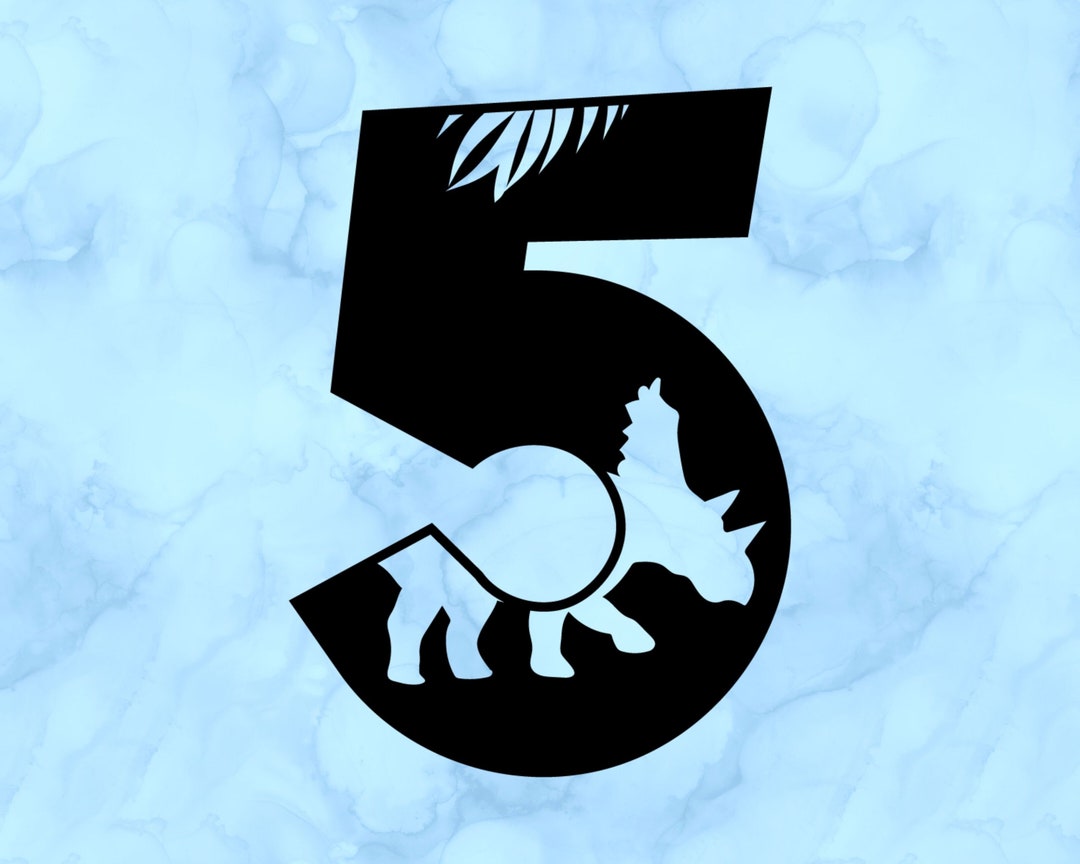 Dinosaur Number 5 Decal - Etsy