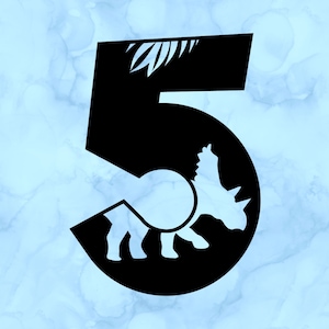 Dinosaur Number 5 Decal - Etsy