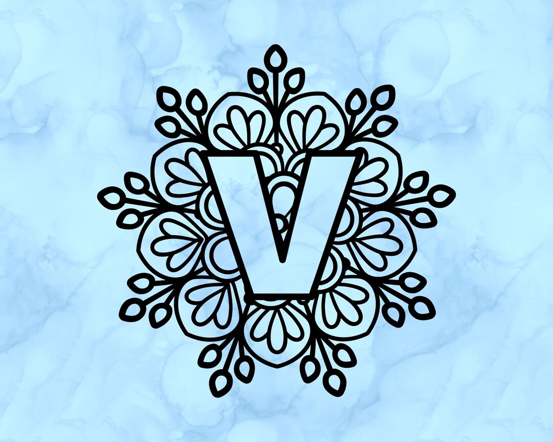 Floral Letter V Decal - Etsy