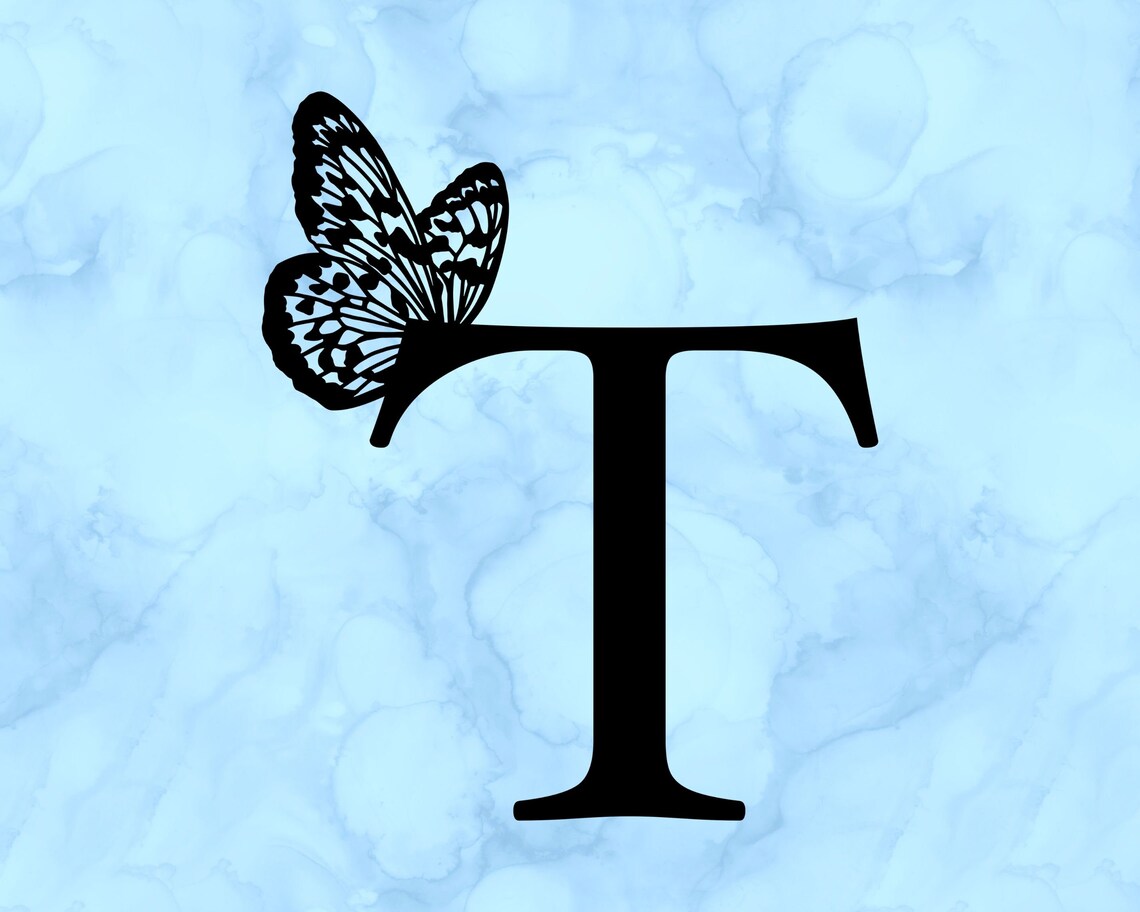 Butterfly Letter T Decal | Etsy