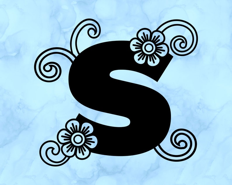 Swirl Letter S Decal - Etsy