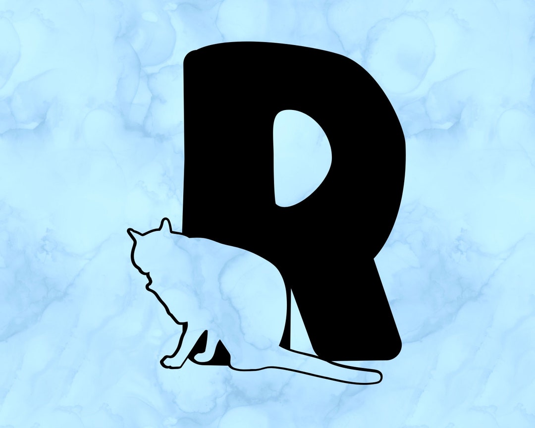 Cat Letter R Decal - Etsy