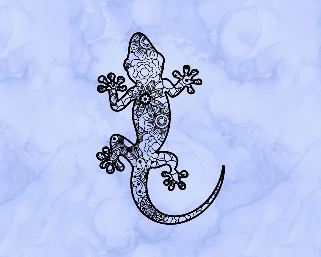 Gecko Zentangle Decal - Etsy