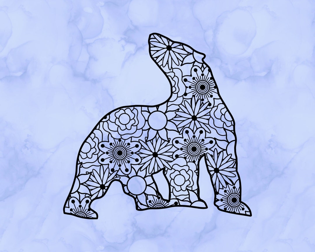 Polar Bear Zentangle Decal - Etsy