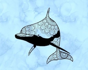 Floral Dolphin Decal | Etsy