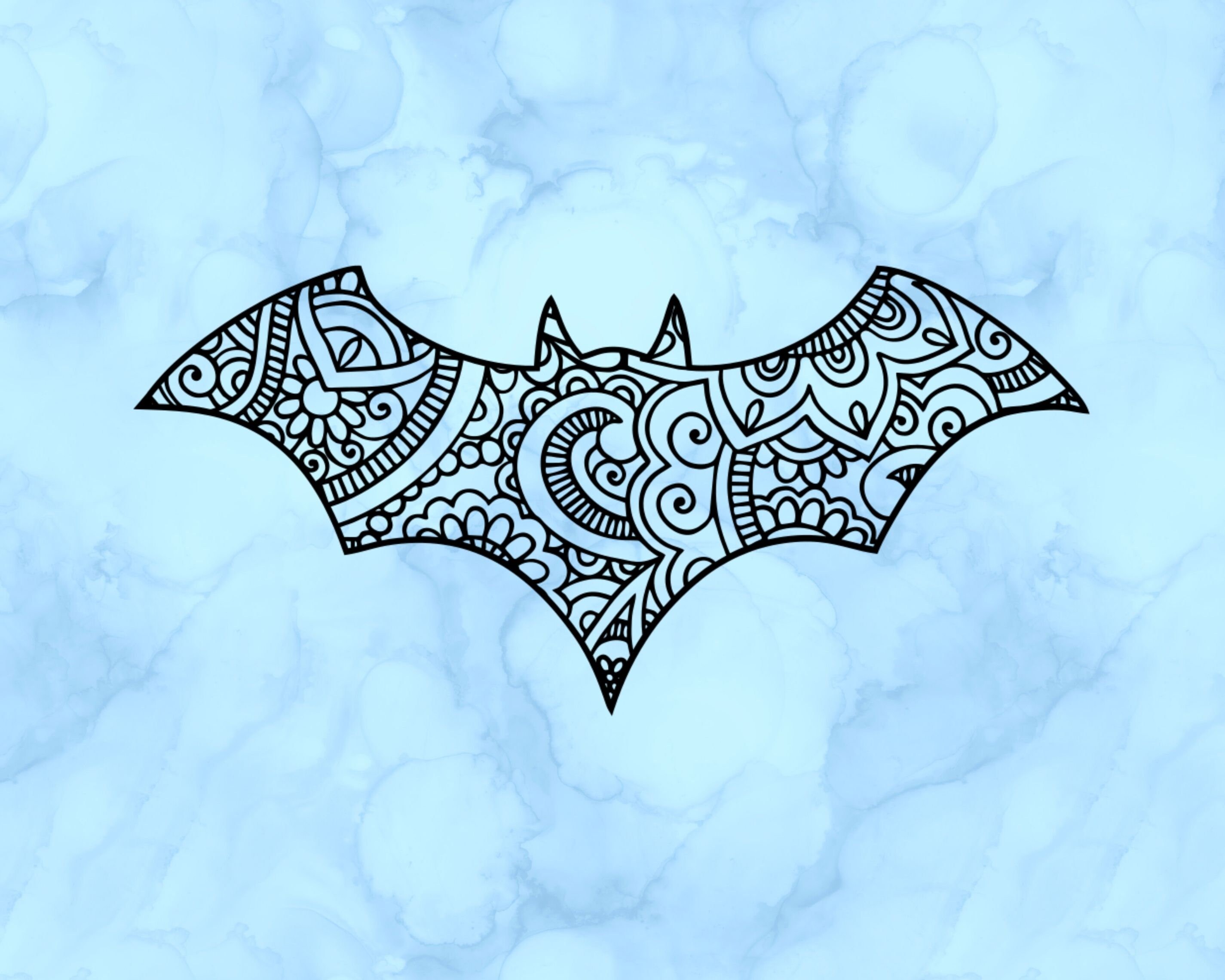 Bat Zentangle Decal - Etsy