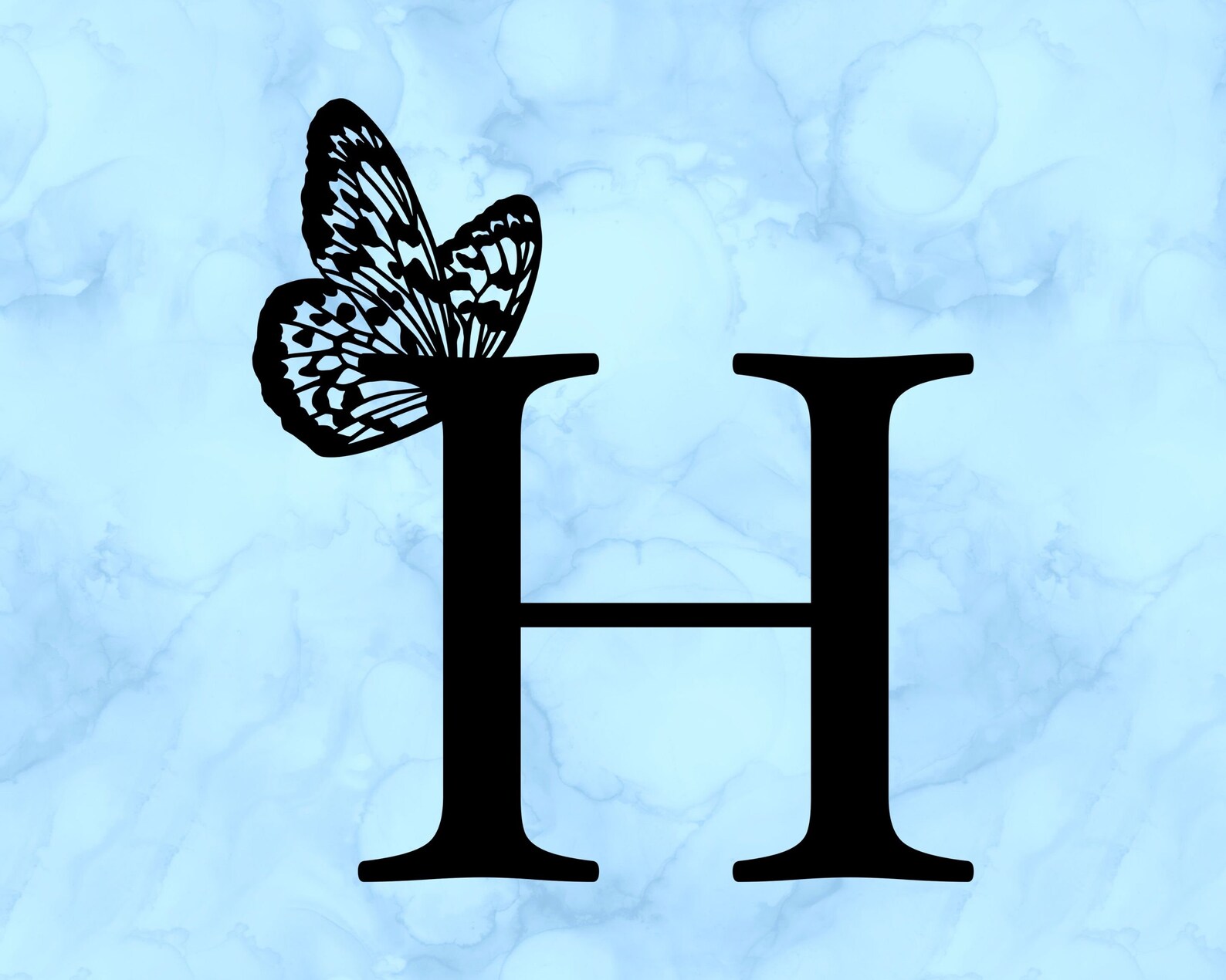 Butterfly Letter H Decal | Etsy