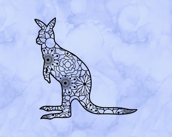 Kangaroo Zentangle Decal - Etsy