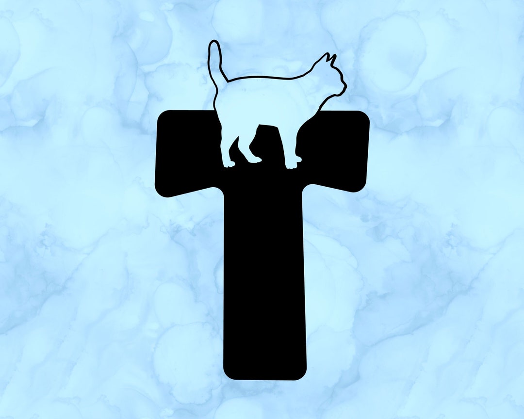 Cat Letter T Decal - Etsy