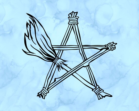 Pentacle and Broom Decal - Etsy