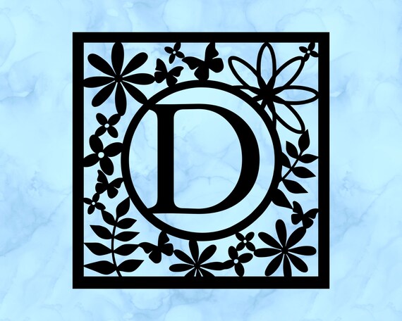 Floral Letter D Decal - Etsy