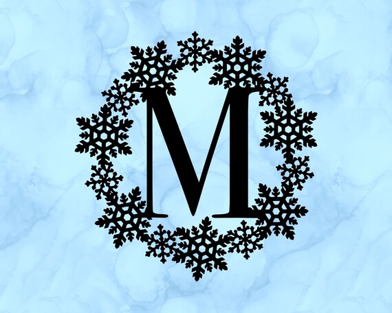 Snowflake Letter M Decal | Etsy