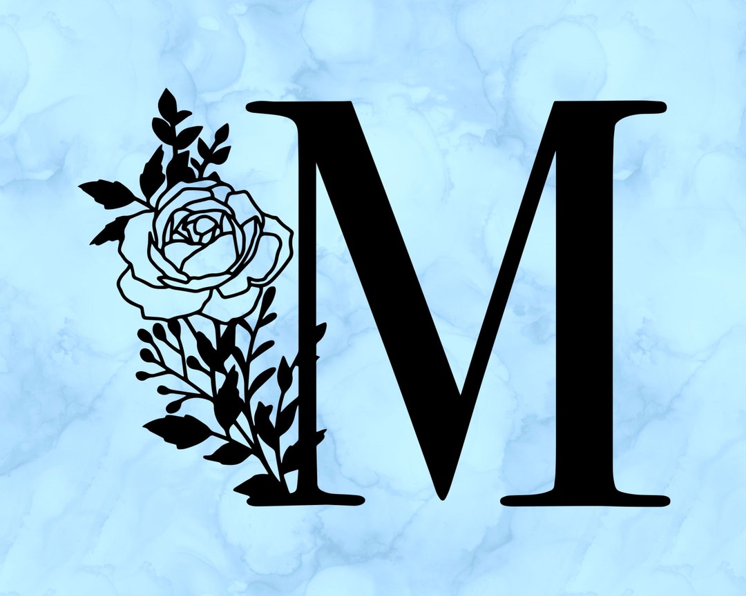 Floral Letter M Decal - Etsy