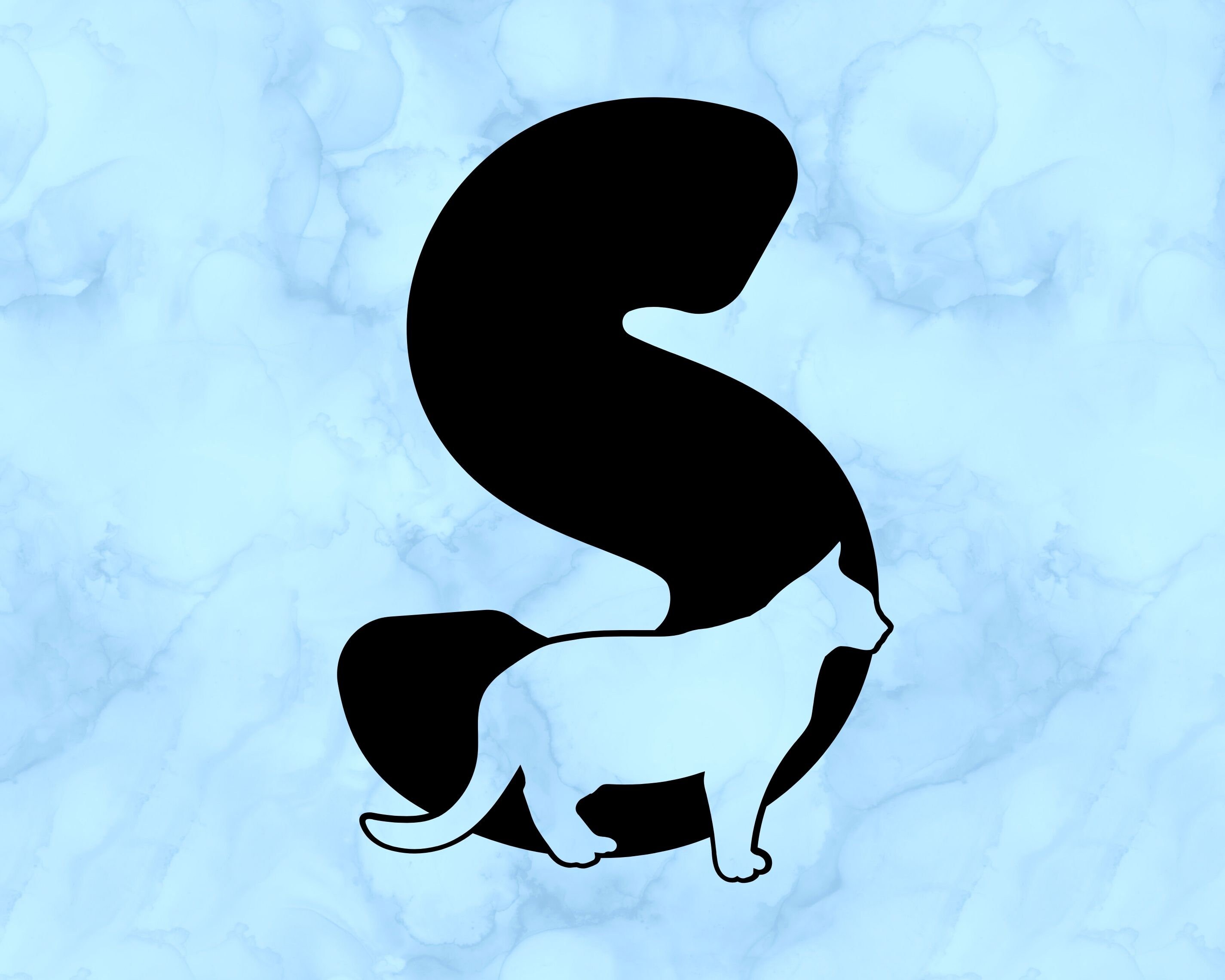 Cat Letter S Decal - Etsy