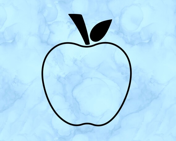 Apple outline decal | Etsy