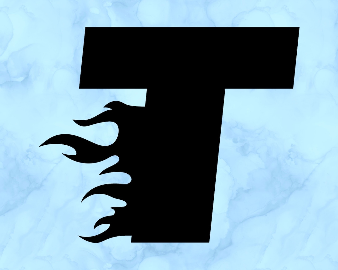 Flame Letter T Decal - Etsy