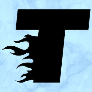 Flame Letter T Decal - Etsy