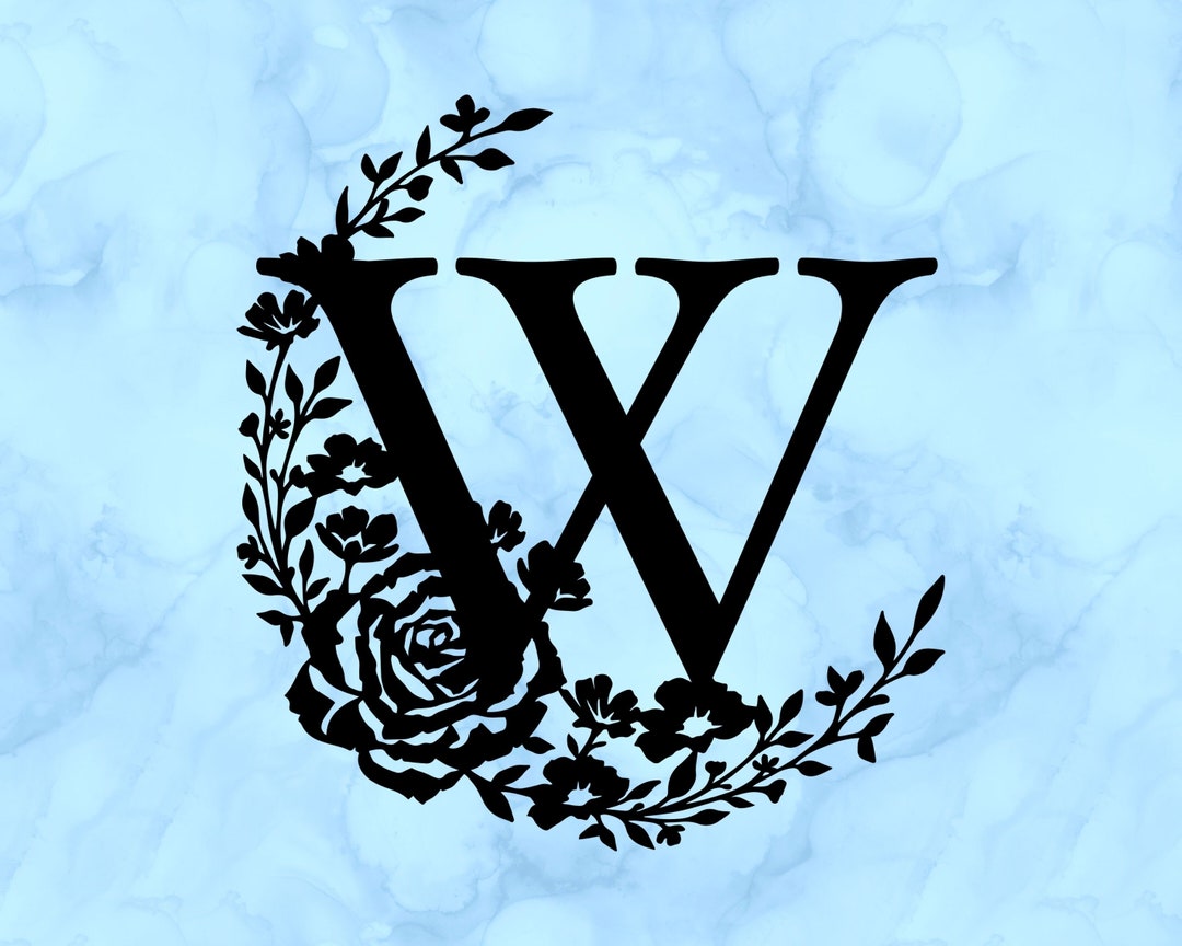 Floral Letter W Decal - Etsy