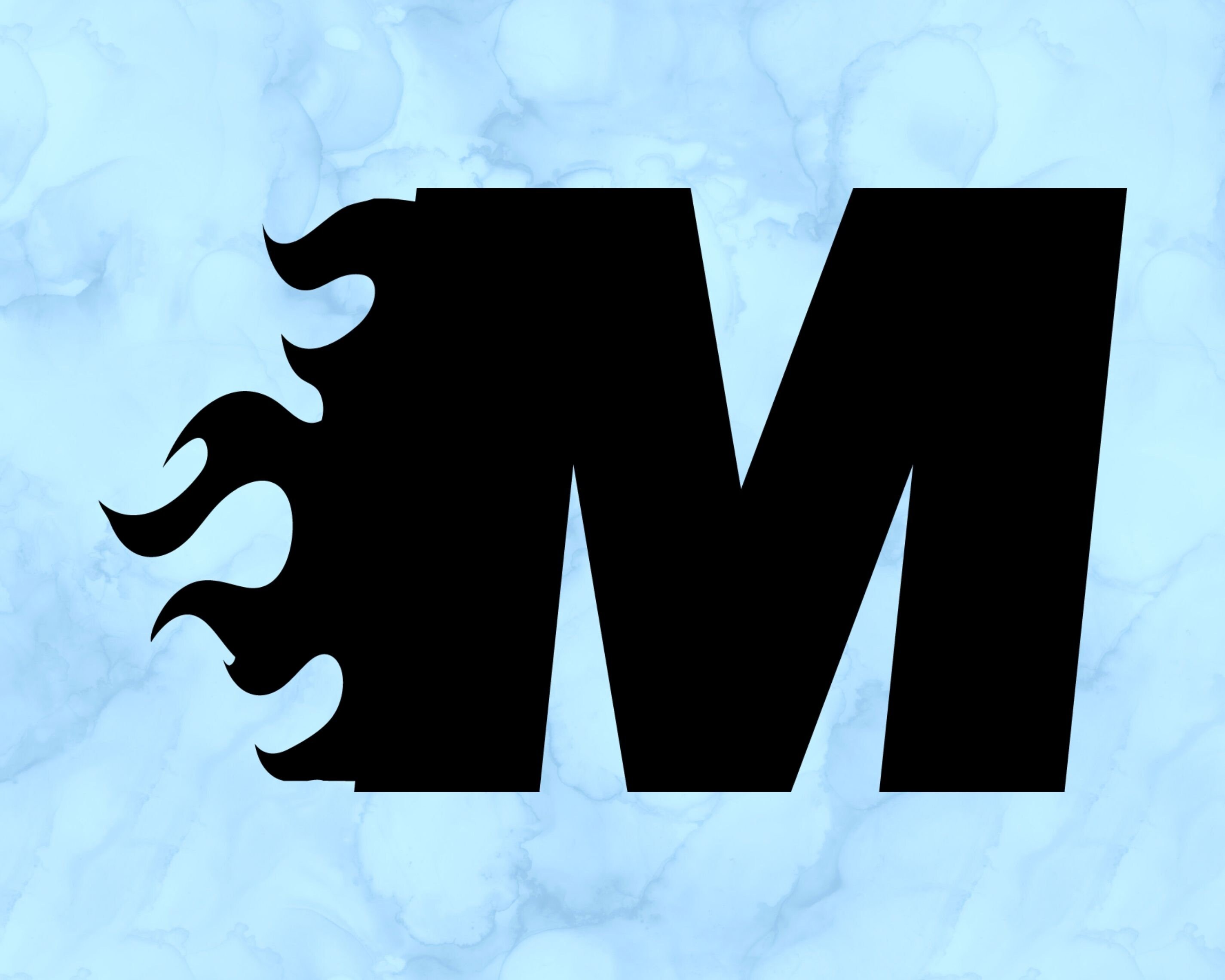 Flame Letter M Decal - Etsy