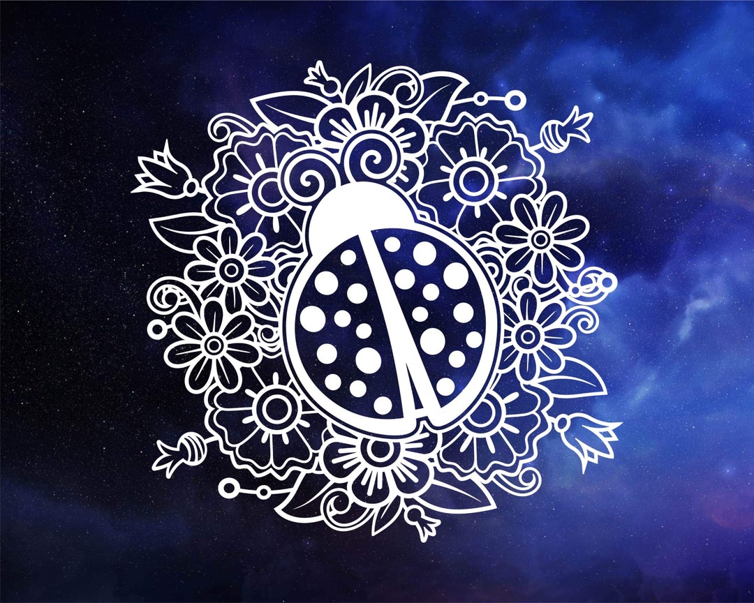 Floral Ladybug Zentangle Decal - Etsy