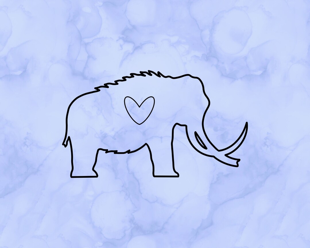 Woolly Mammoth Heart Decal - Etsy