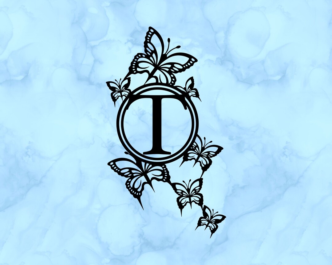 Butterfly Letter T Decal - Etsy